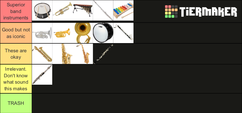 Best Marching Band Instruments Tier List (Community Rankings) - TierMaker