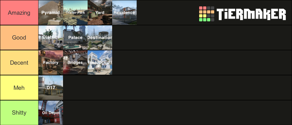 Warface Ranked Maps Tier List (Community Rankings) - TierMaker