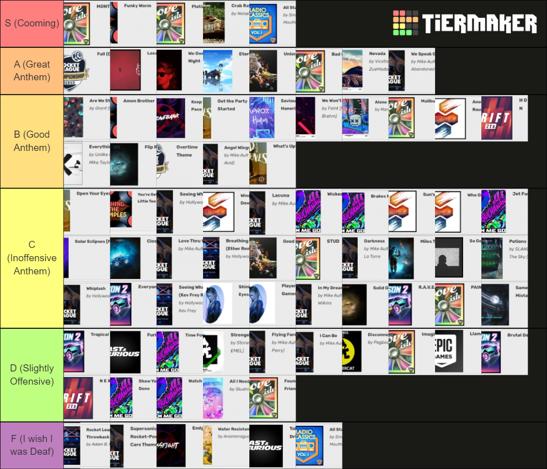 Rocket League Player Anthems Tier List (Community Rankings) - TierMaker