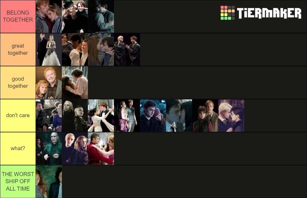 Harry Potter Ships Tier List (Community Rankings) - TierMaker