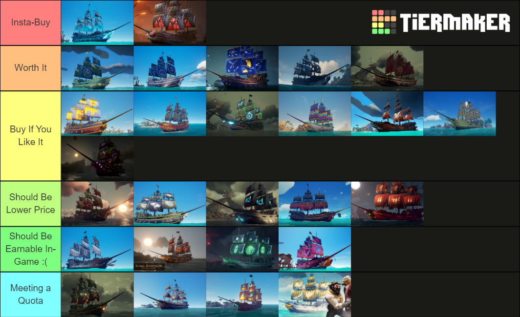 Pirate Emporium Ship Sets, Sea of Thieves Tier List (Community Rankings ...