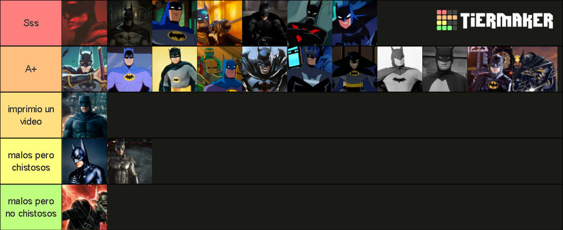 Versions of Batman Tier List (Community Rankings) - TierMaker