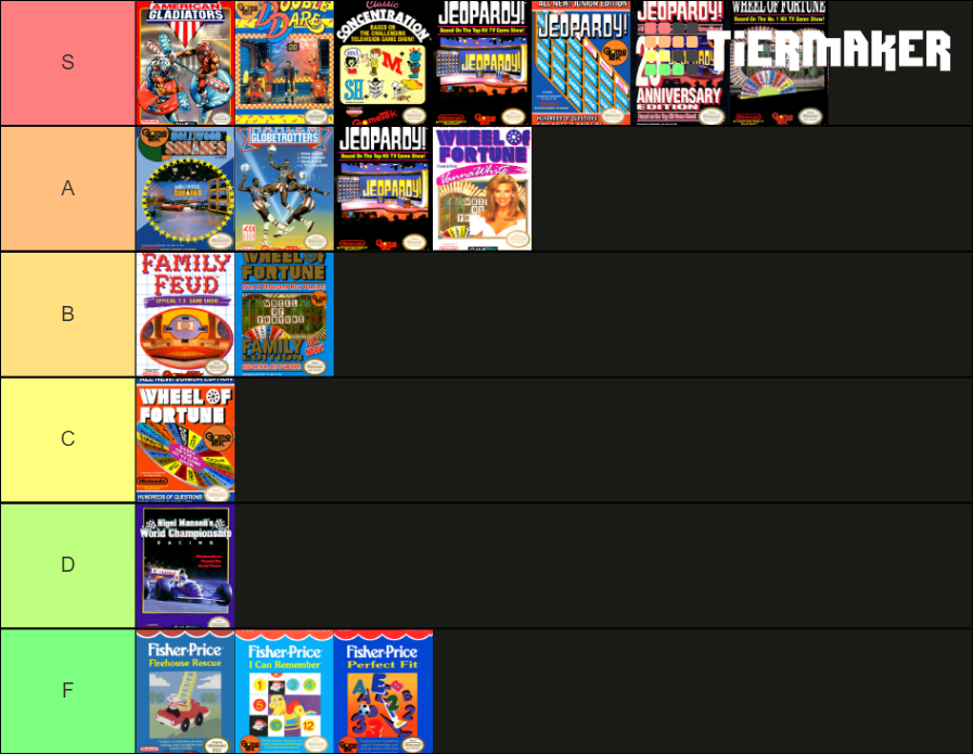 GameTek NES Games Tier List (Community Rankings) - TierMaker