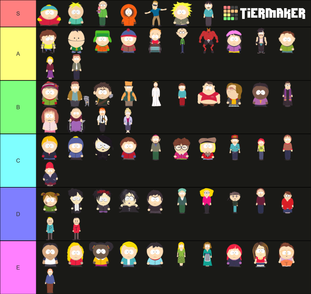 South Park characters Tier List (Community Rankings) - TierMaker
