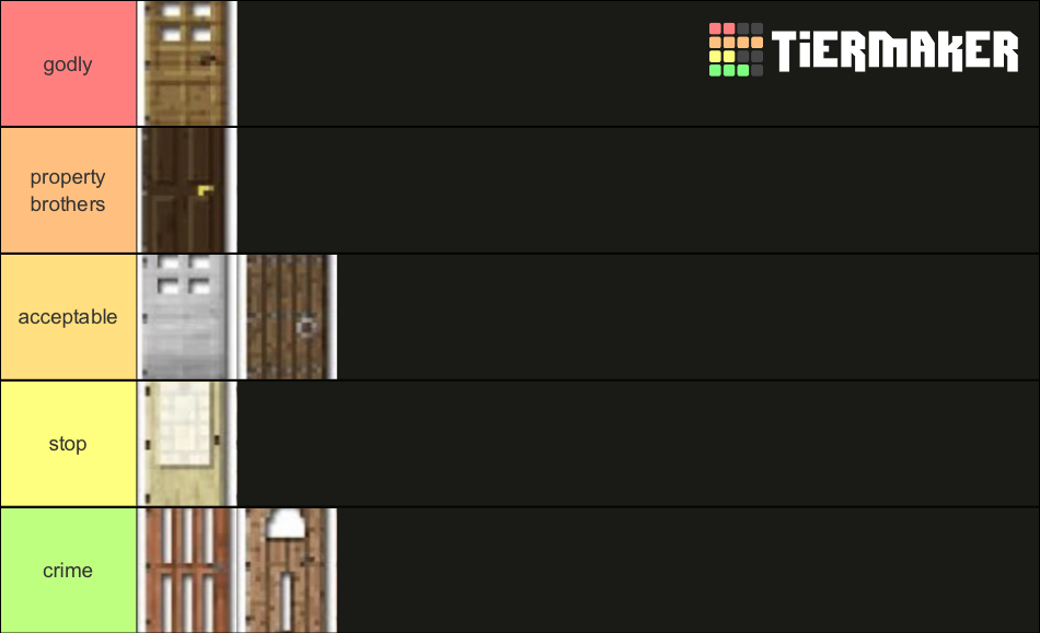 minecraft door Tier List (Community Rankings) - TierMaker
