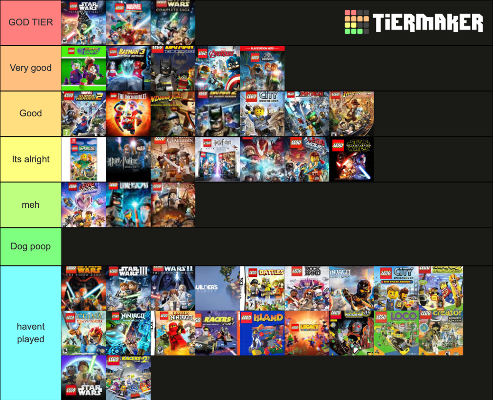 lego games Tier List (Community Rankings) - TierMaker