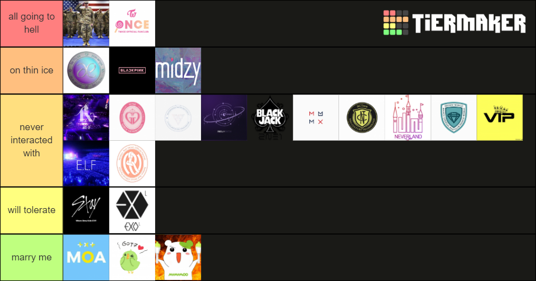 kpop fandoms Tier List (Community Rankings) - TierMaker