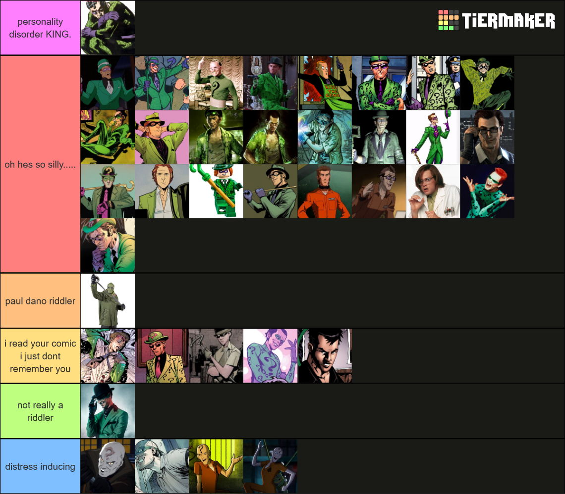 Riddler Designs Tier List (Community Rankings) - TierMaker