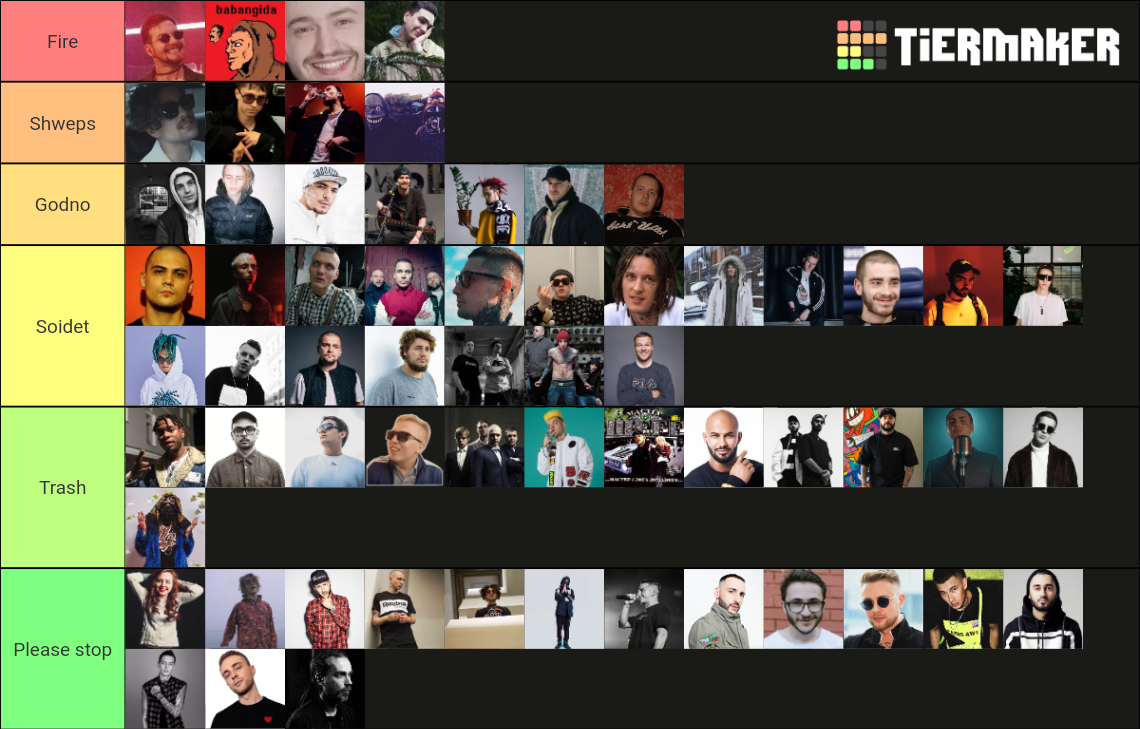 Russian Rappers Tier List (Community Rankings) - TierMaker
