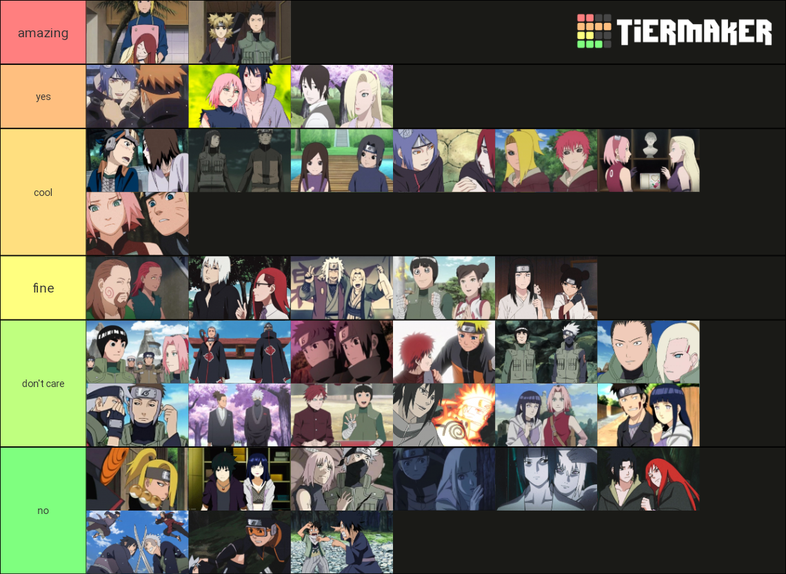 popular (ye) naruto ships Tier List (Community Rankings) - TierMaker