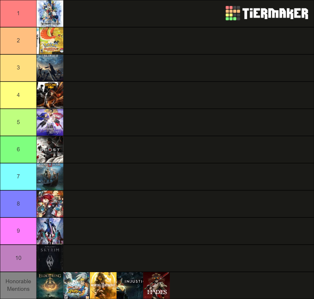 Top Ten Video Games Tier List (Community Rankings) - TierMaker