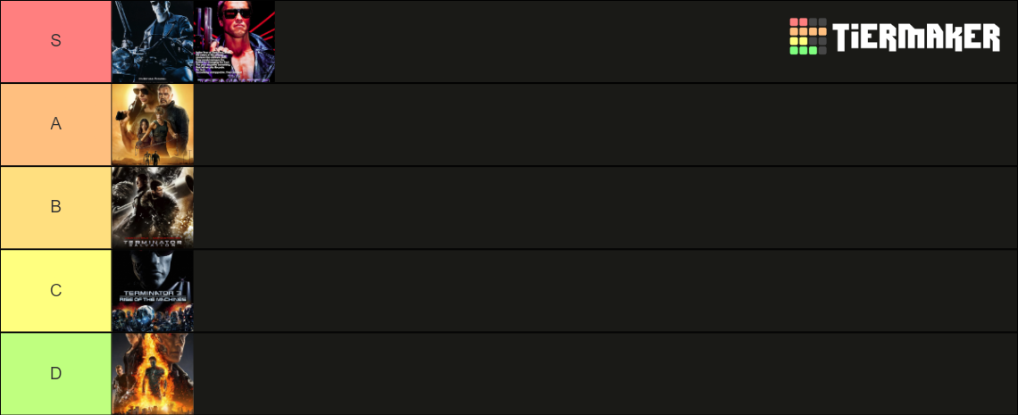 Terminator Flim Ranking Tier List (Community Rankings) - TierMaker