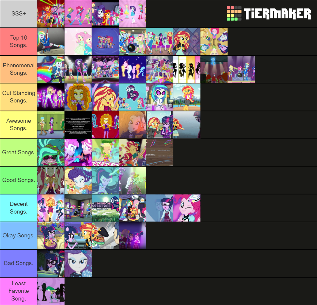 All My Little Pony Equestria Girl Songs. Tier List (Community Rankings ...