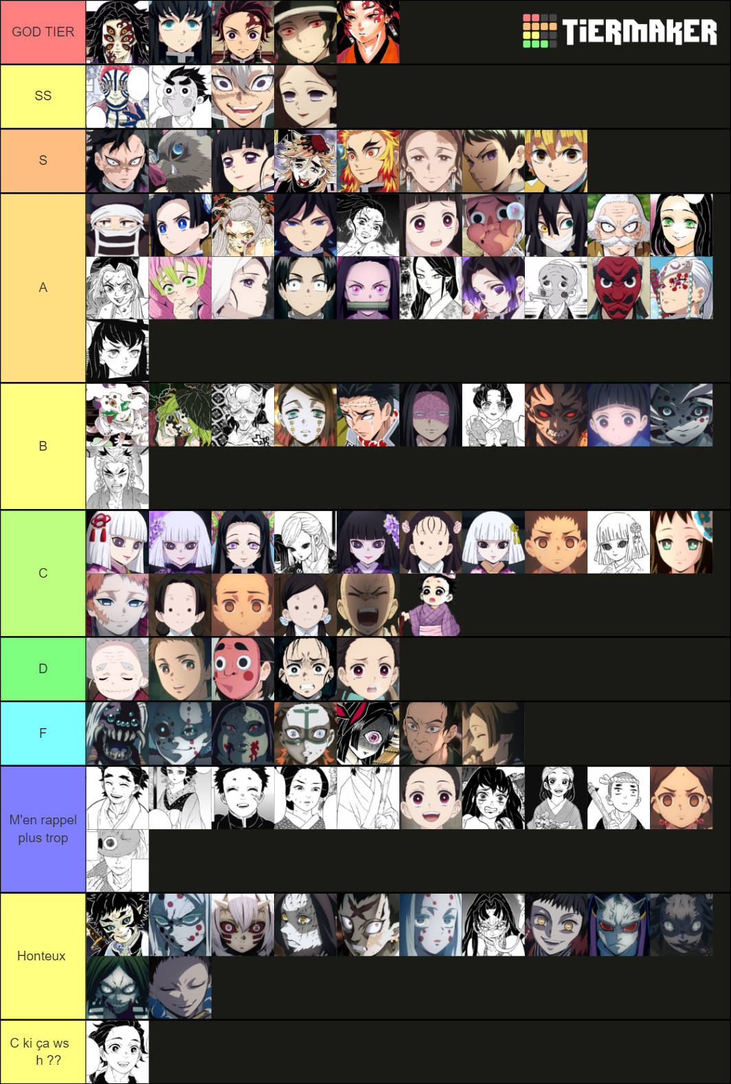 Kimetsu no Yaiba: All Characters Tier List (Community Rankings) - TierMaker