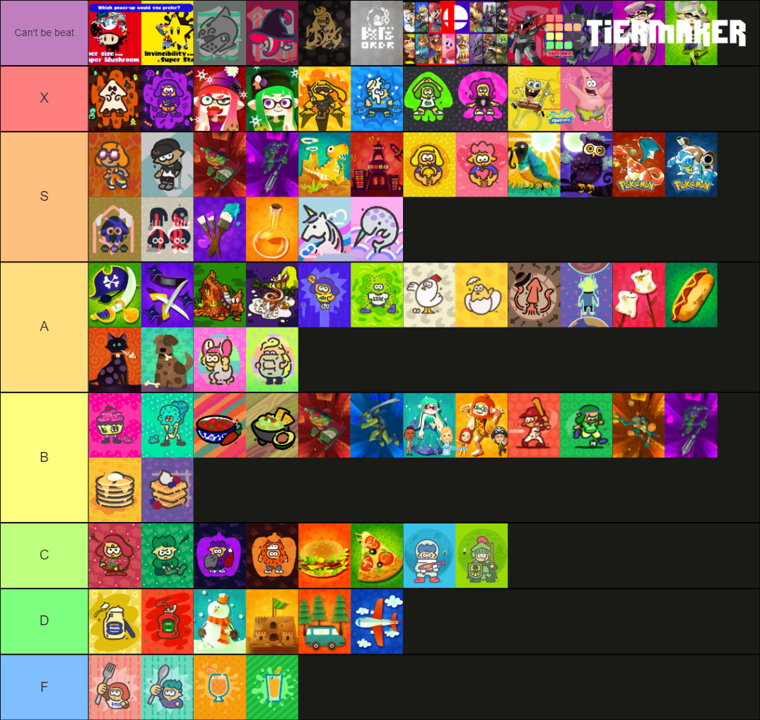 NA Splatoon 1 & 2 Splatfests Tier List (Community Rankings) - TierMaker