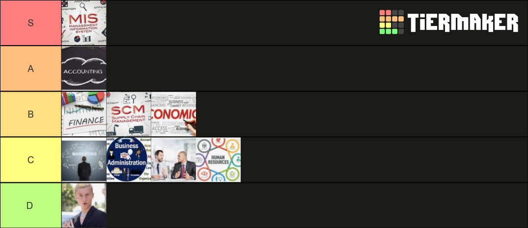 Business Major Degree Tier List (Community Rankings) - TierMaker