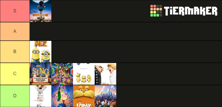 Illumination Movies Tier List (Community Rankings) - TierMaker