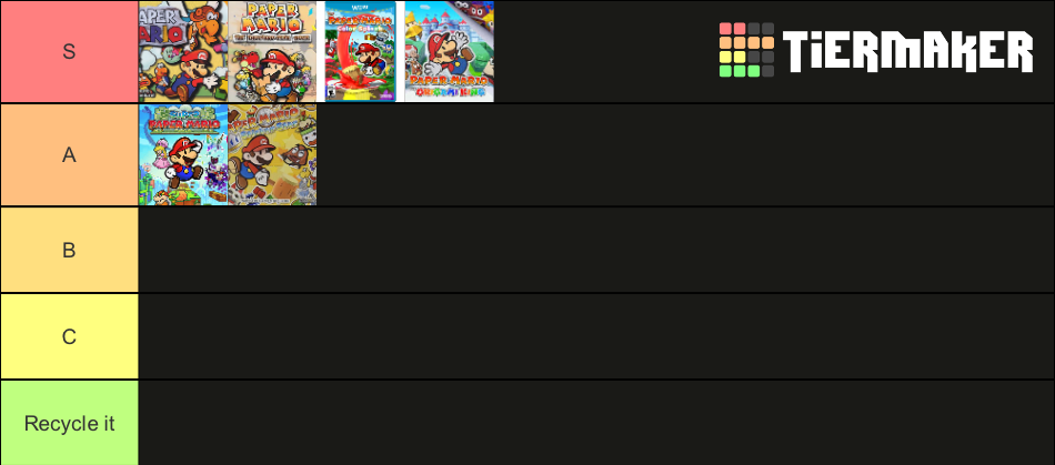 Paper Mario Games (TOK included) Tier List (Community Rankings) - TierMaker