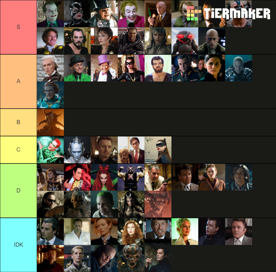 Villains from DC movies Tier List (Community Rankings) - TierMaker