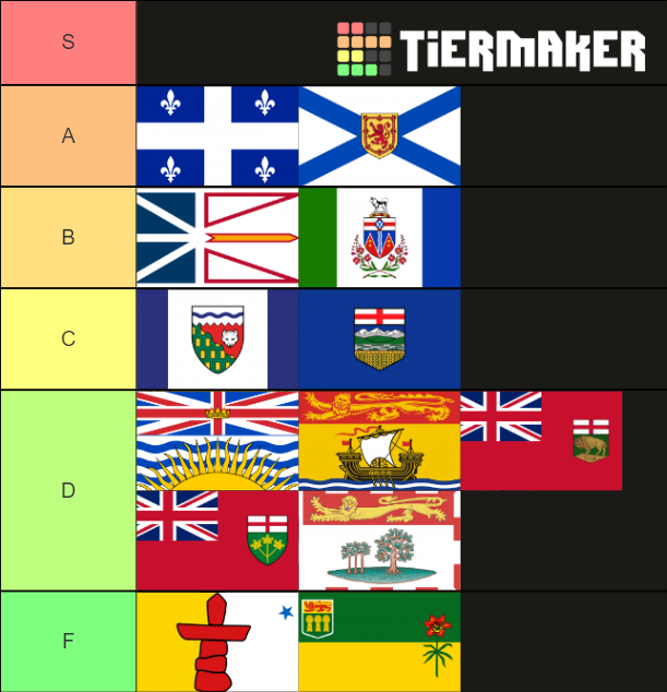 Canadian Provincial and Territorial Flags (Now with Ontario) Tier List ...