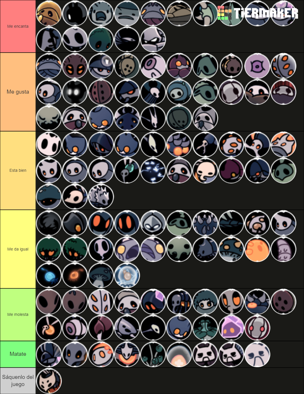 Hollow Knight Enemies Tier List (Community Rankings) - TierMaker