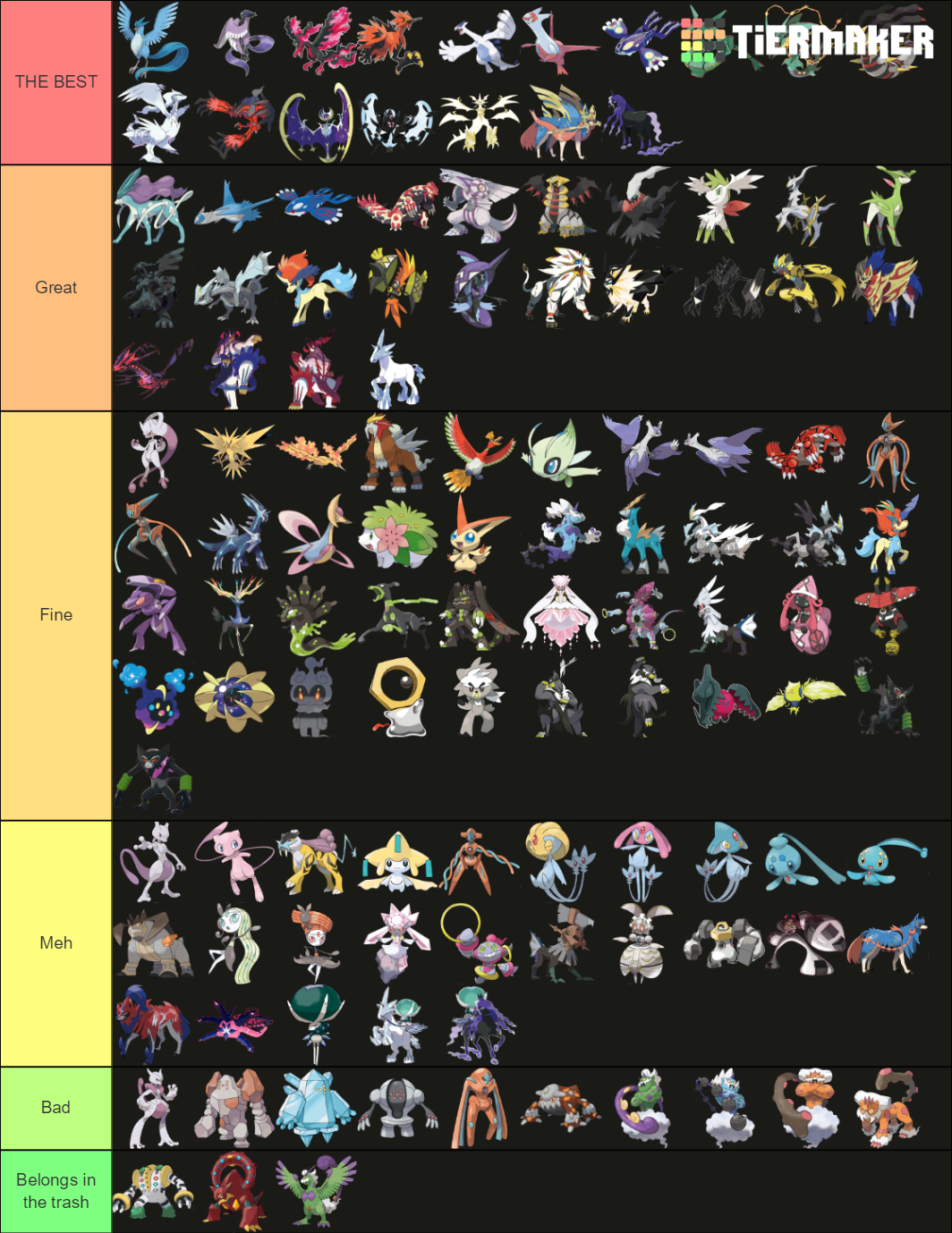 Legendary Pokemon (Jan 2021) Tier List (Community Rankings) - TierMaker