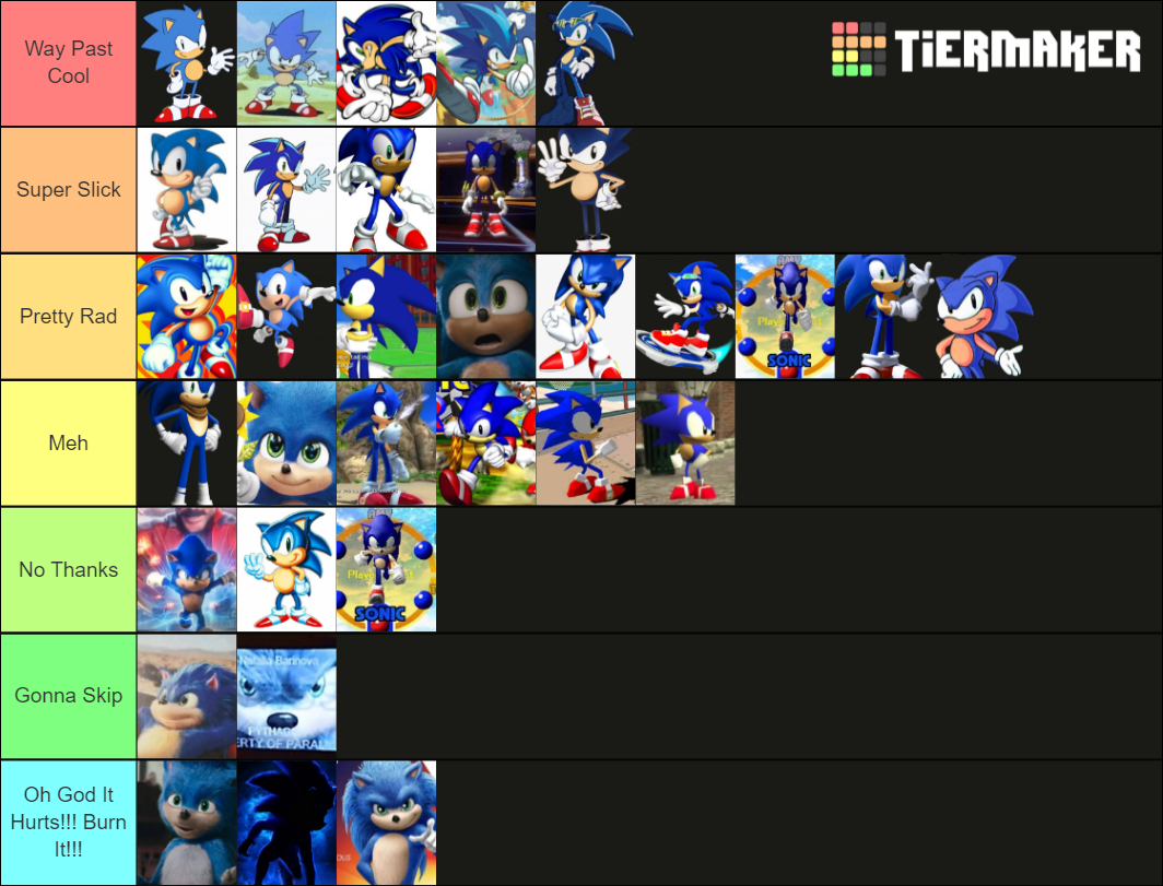 Sonic Designs Tier List (Community Rankings) - TierMaker