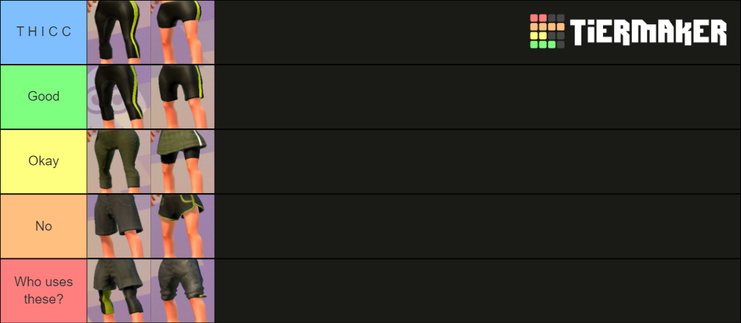 Splatoon 2 Pants Tier List (Community Rankings) - TierMaker