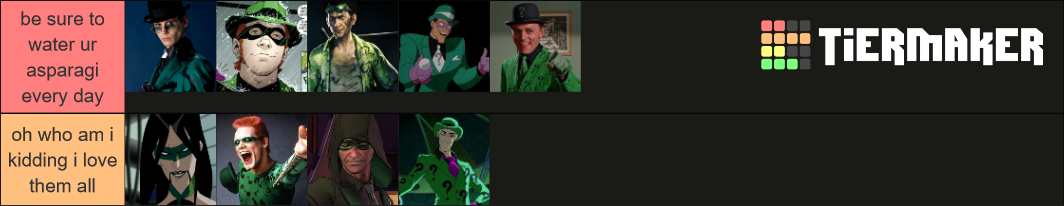 Riddler Tier List (Community Rankings) - TierMaker
