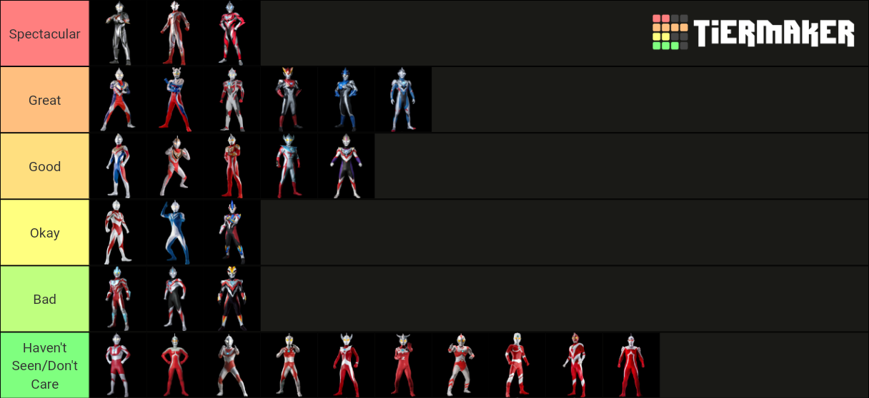 Rank Every Ultraman, TV Shows, Movies, and Mini-Series Tier List ...