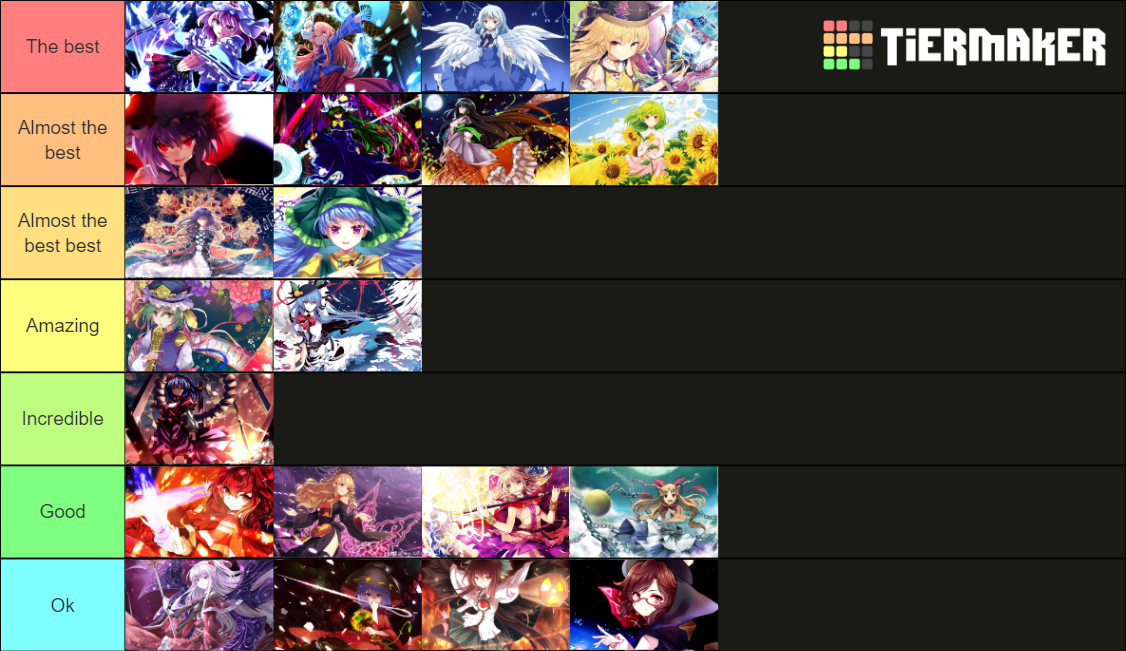 Touhou Final Boss Theme Tierlist Tier List (Community Rankings) - TierMaker
