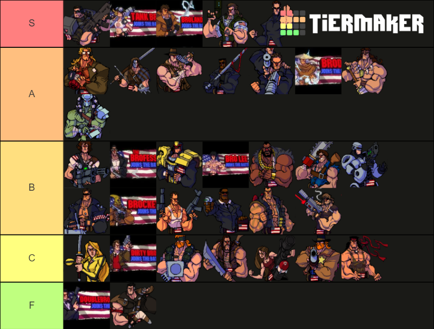Broforce , Specials only Tier List (Community Rankings) - TierMaker