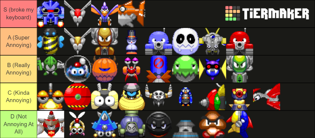 Sonic Robo Blast 2 Badniks (Least Annoying to Most Annoying) Tier List ...