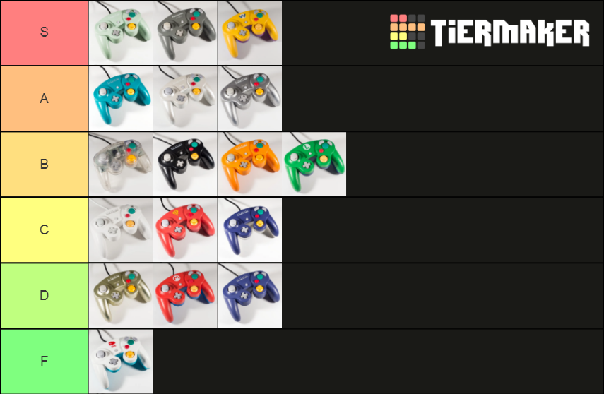 Gamecube Controller Color Tier List (Community Rankings) - TierMaker