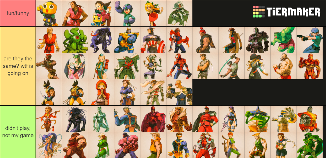 Marvel vs Capcom 2 Tier List (Community Rankings) - TierMaker
