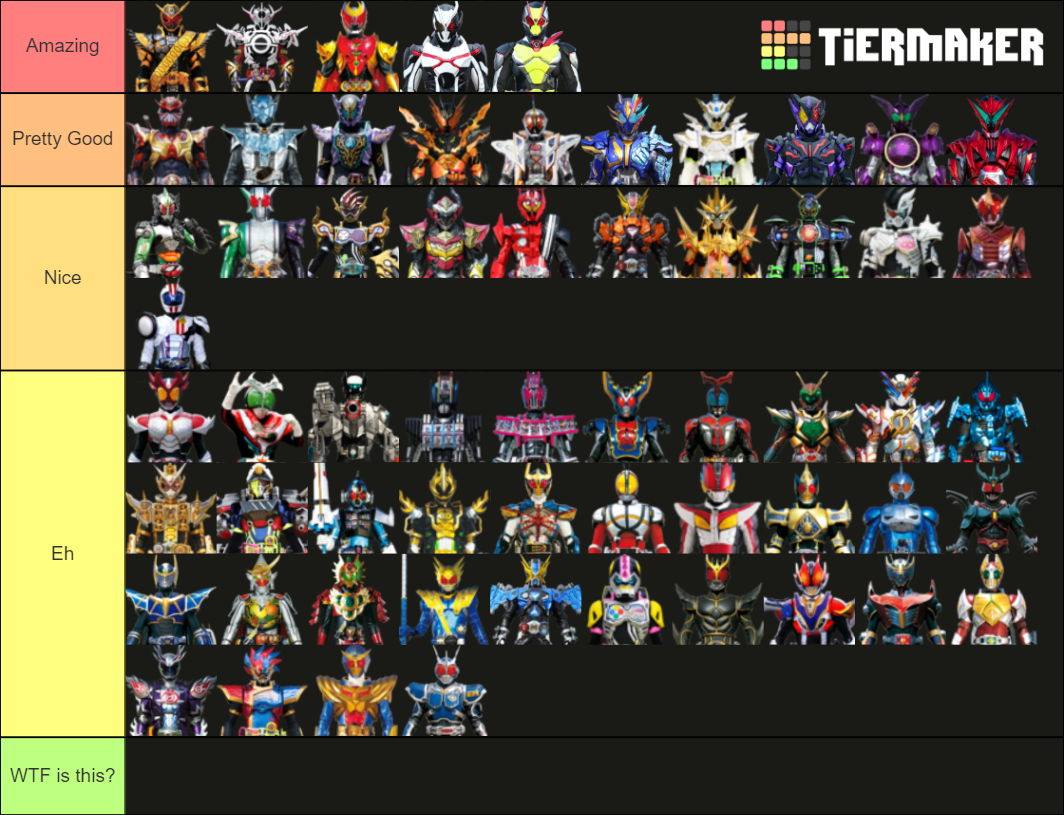 Kamen Rider Final Forms (Primary-Secondary-Extras) Tier List (Community ...
