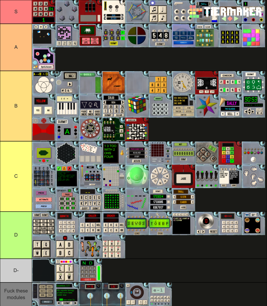 KTANE Centurion Modules Tier List (Community Rankings) - TierMaker