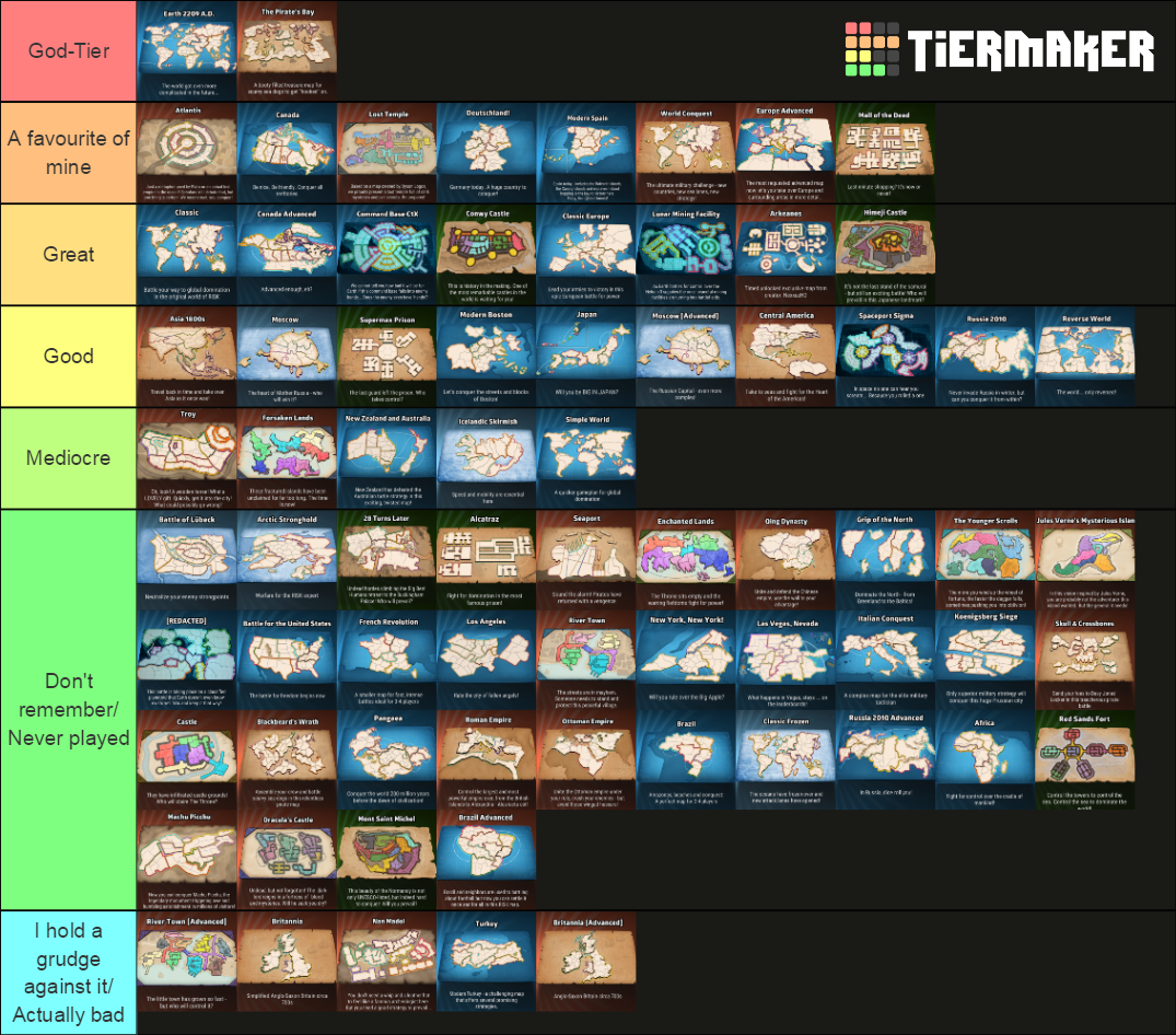 Every Risk: Global Domination Map Tier List (Community Rankings ...
