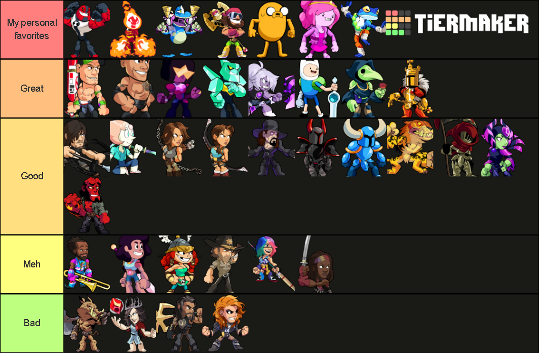 Brawlhalla crossover skins Tier List (Community Rankings) - TierMaker