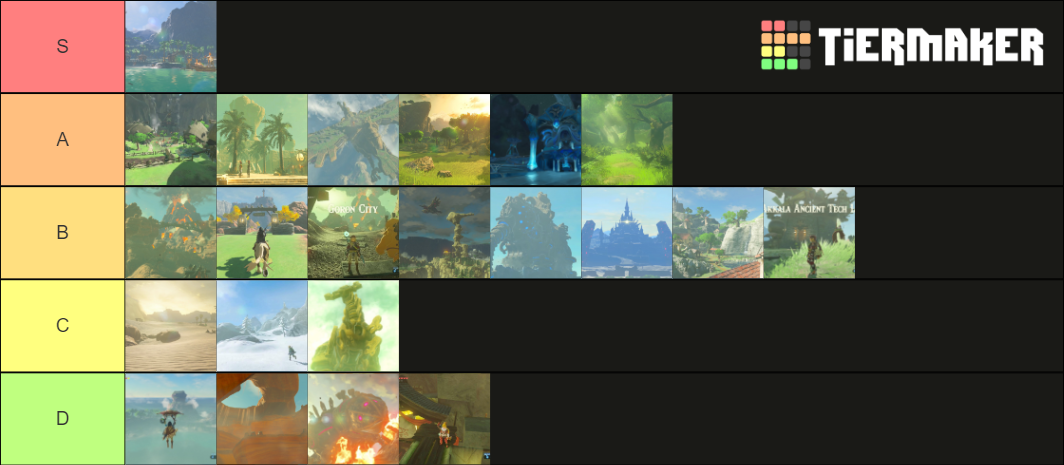 BoTW zones and biomes Tier List (Community Rankings) - TierMaker