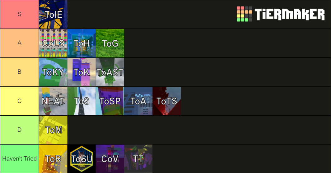 JTOH Towers Tier List (Community Rankings) - TierMaker