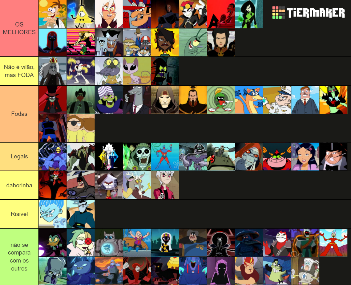 Cartoon Villains Tier List (Community Rankings) - TierMaker