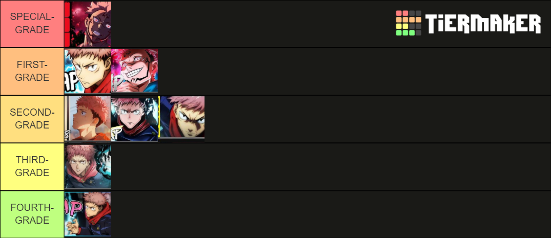 ITADORI YUJI RAPS Tier List (Community Rankings) - TierMaker