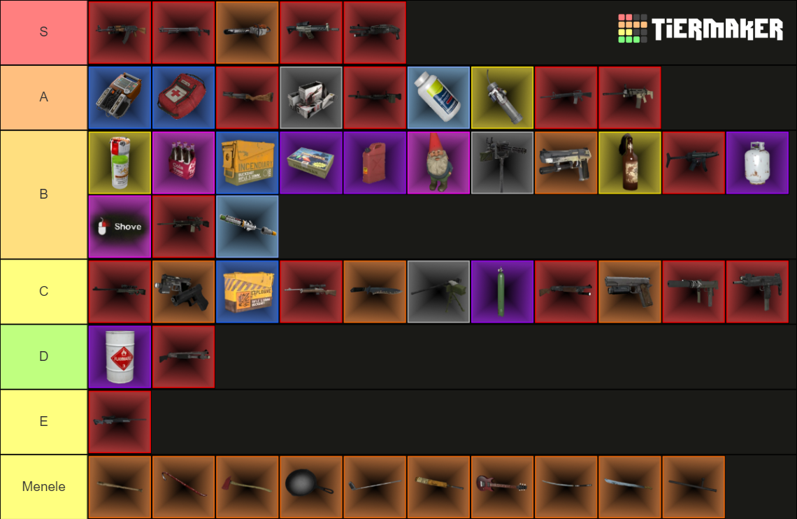 All Left 4 Dead Weapons Tier List (Community Rankings) - TierMaker