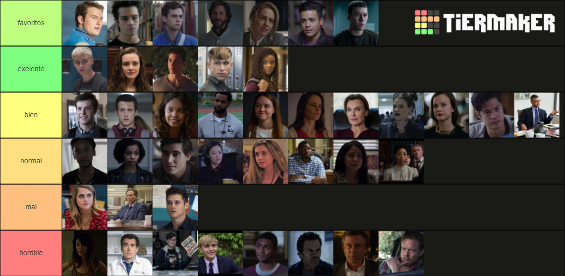 13 reasons why characters Tier List (Community Rankings) - TierMaker