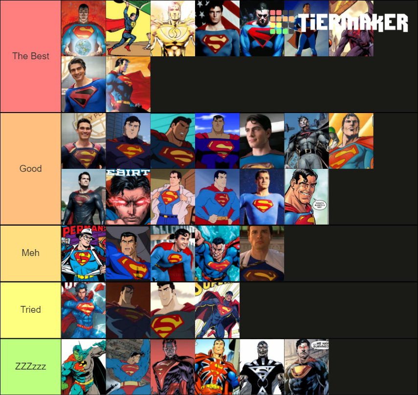 Supermen Tier Tier List (Community Rankings) - TierMaker