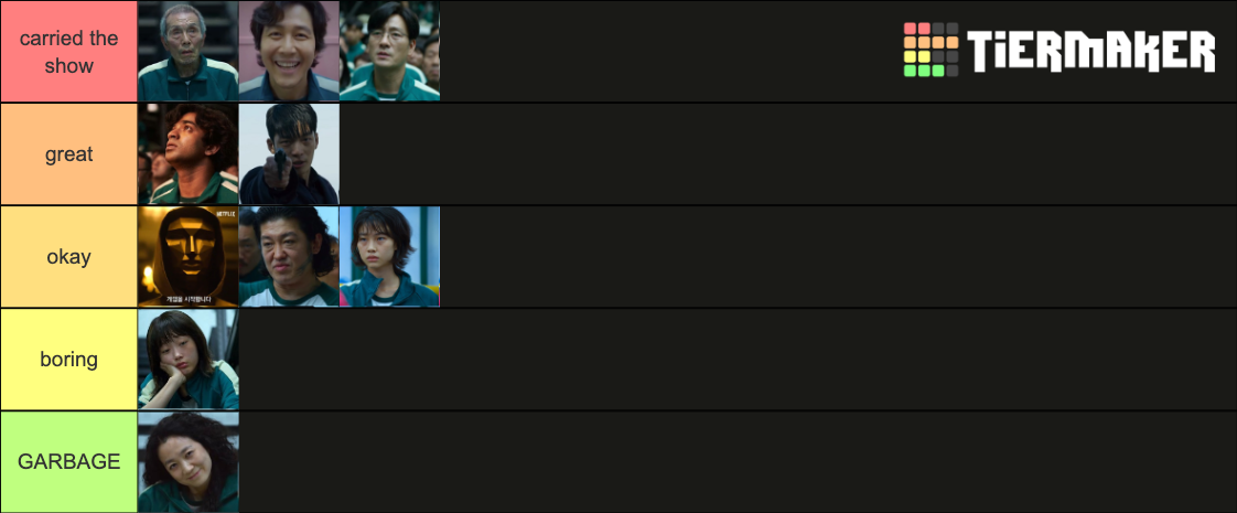 Squid Game Character Tier List Community Rankings Tiermaker