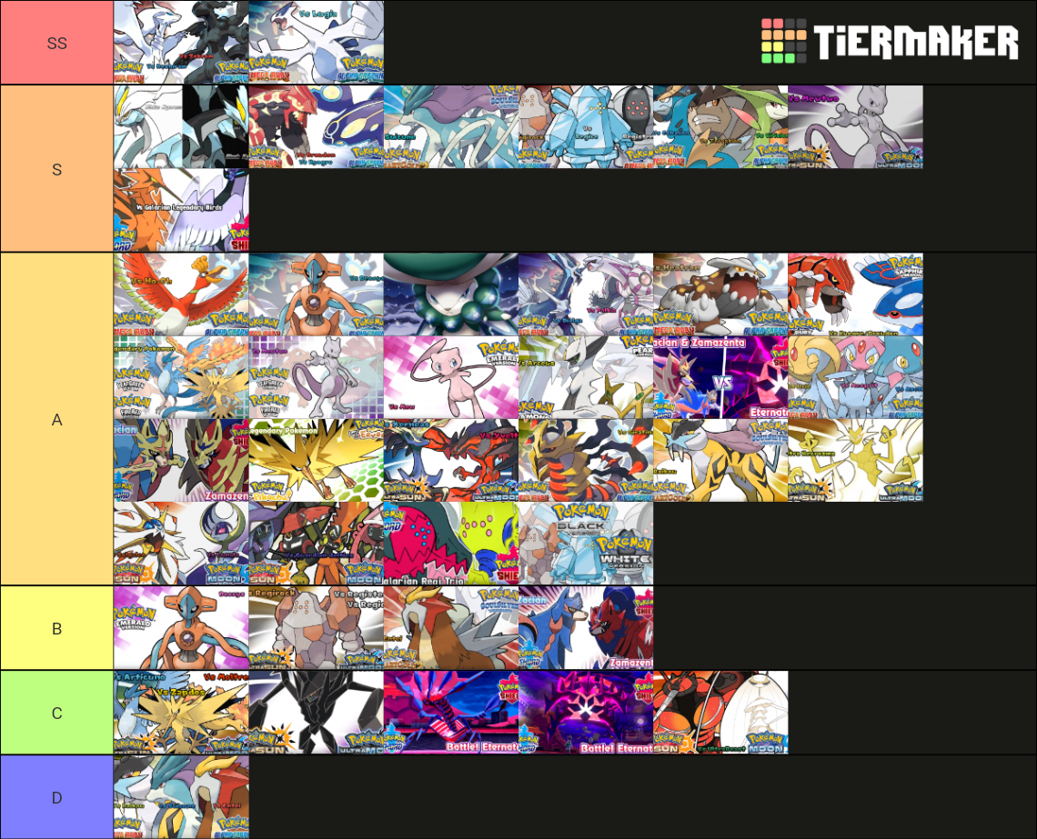 Legendary pokemon music Tier List (Community Rankings) - TierMaker