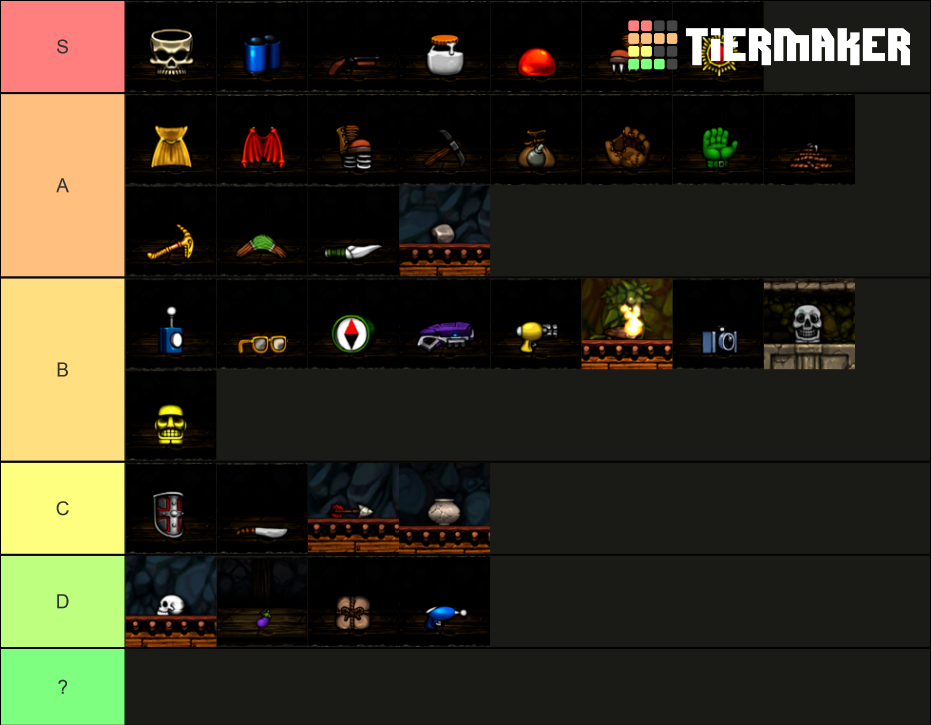 Spelunky Items Tier List (Community Rankings) - TierMaker