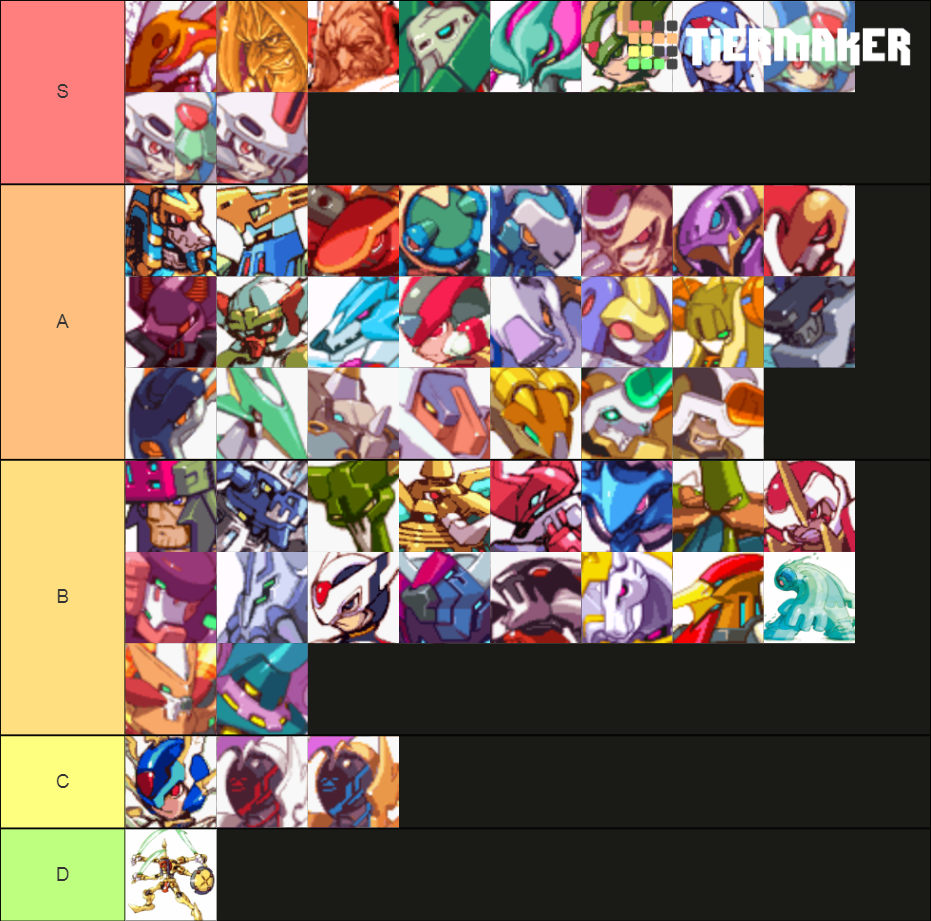 Mega Man Zero/ZX Series Bosses Tier List (Community Rankings) - TierMaker